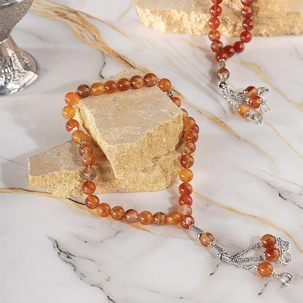 Premium Brown Aqeeq Tasbeeh