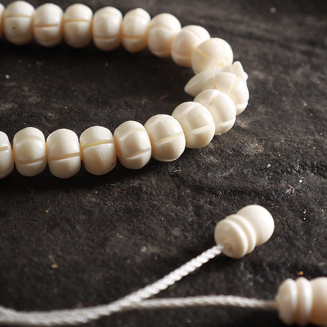 Camel Bone Tasbeeh Round and Cut Shape 33 beads
