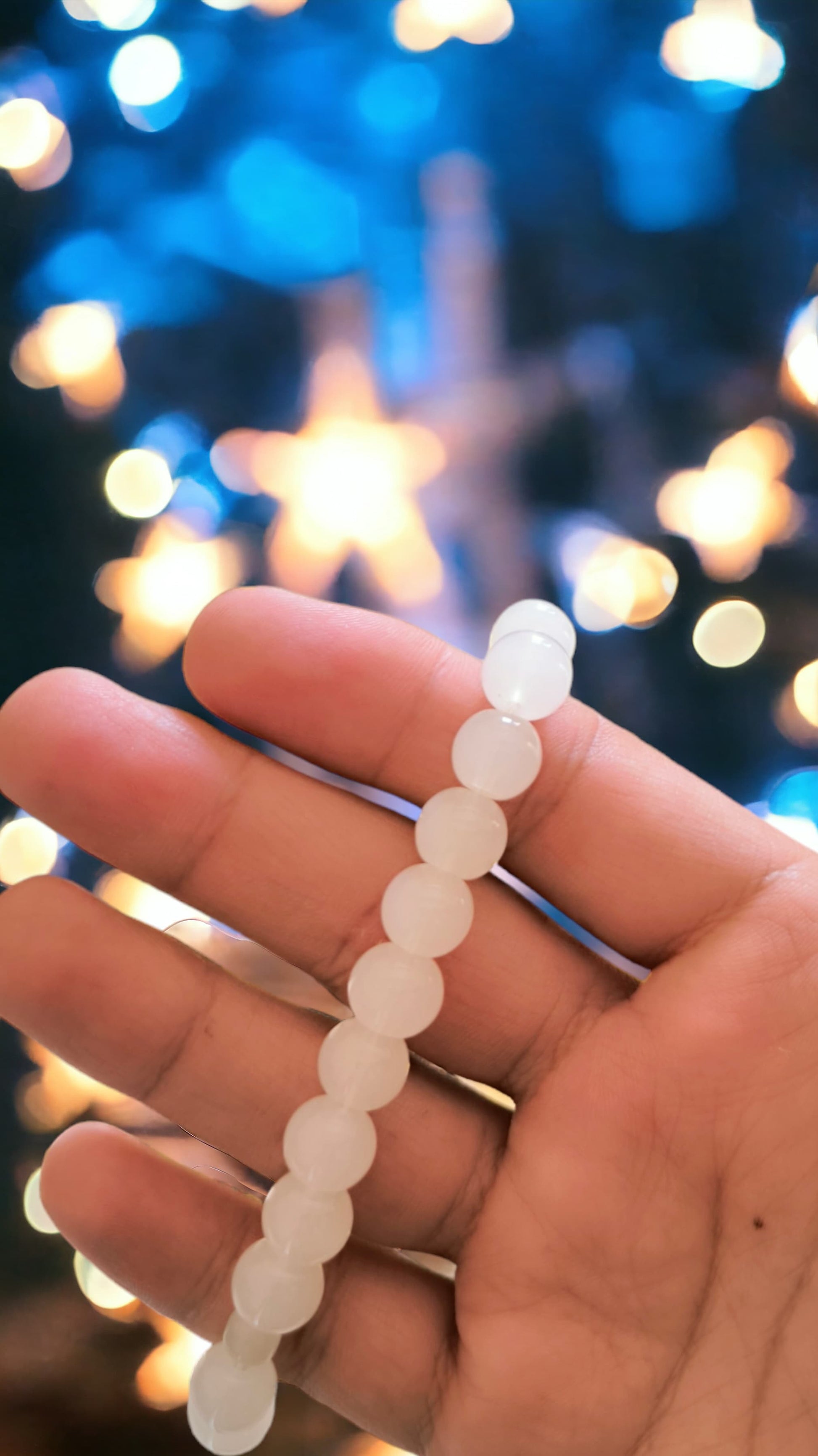 Premium White Stone Tasbeeh 33 Beads